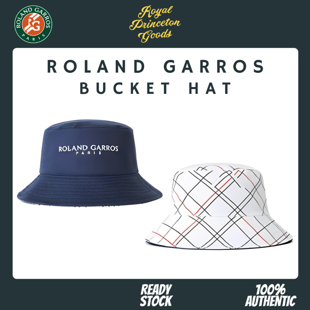 Roland Garros Paris Authentic Navy Blue Bucket Hat Reversible Golf Cap ...
