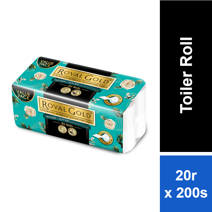 Royal Gold Luxurious Toilet Roll 3ply 20R x 200s | Shopee Malaysia