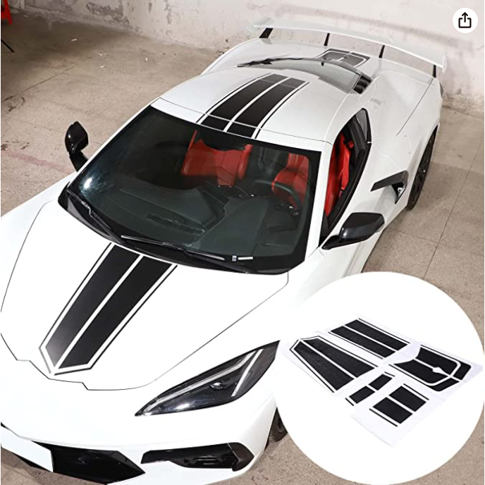 Auto Racing Body Stripe Decal Compatible with Chevrolet Corvette C8 ...