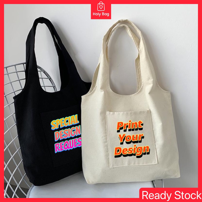 Customize Name Canvas Bag Korean Version High Capacity Tote Bag Fashion ...