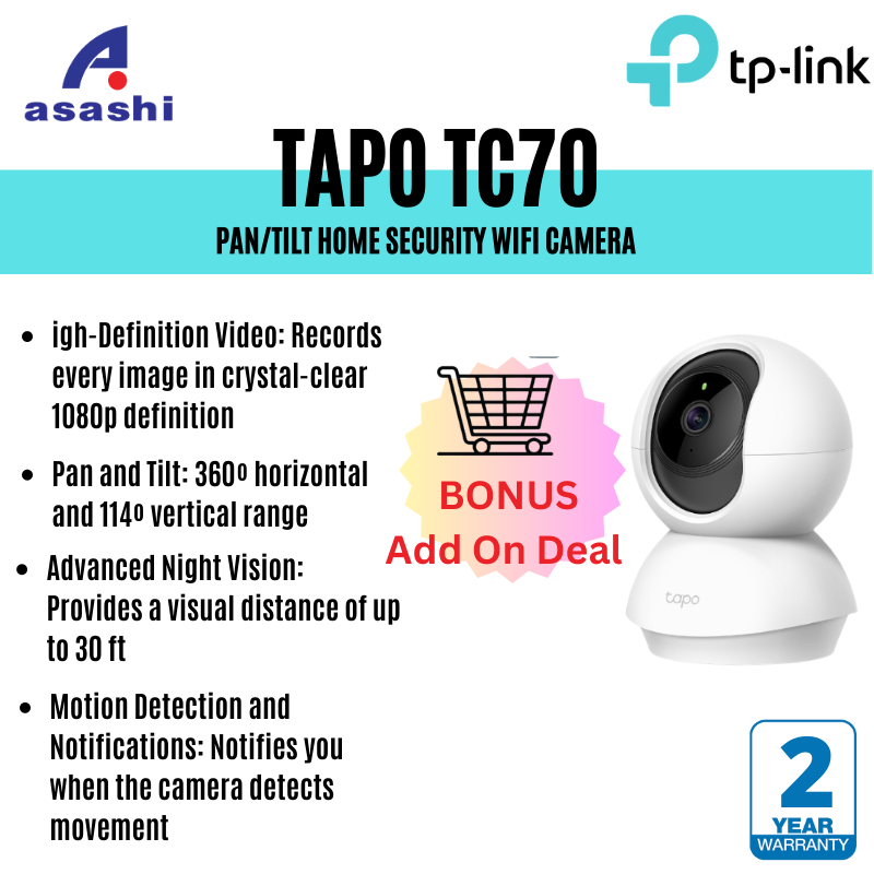TP-Link Tapo TC70 Pan/Tilt Home Security WiFI Camera | Shopee Malaysia