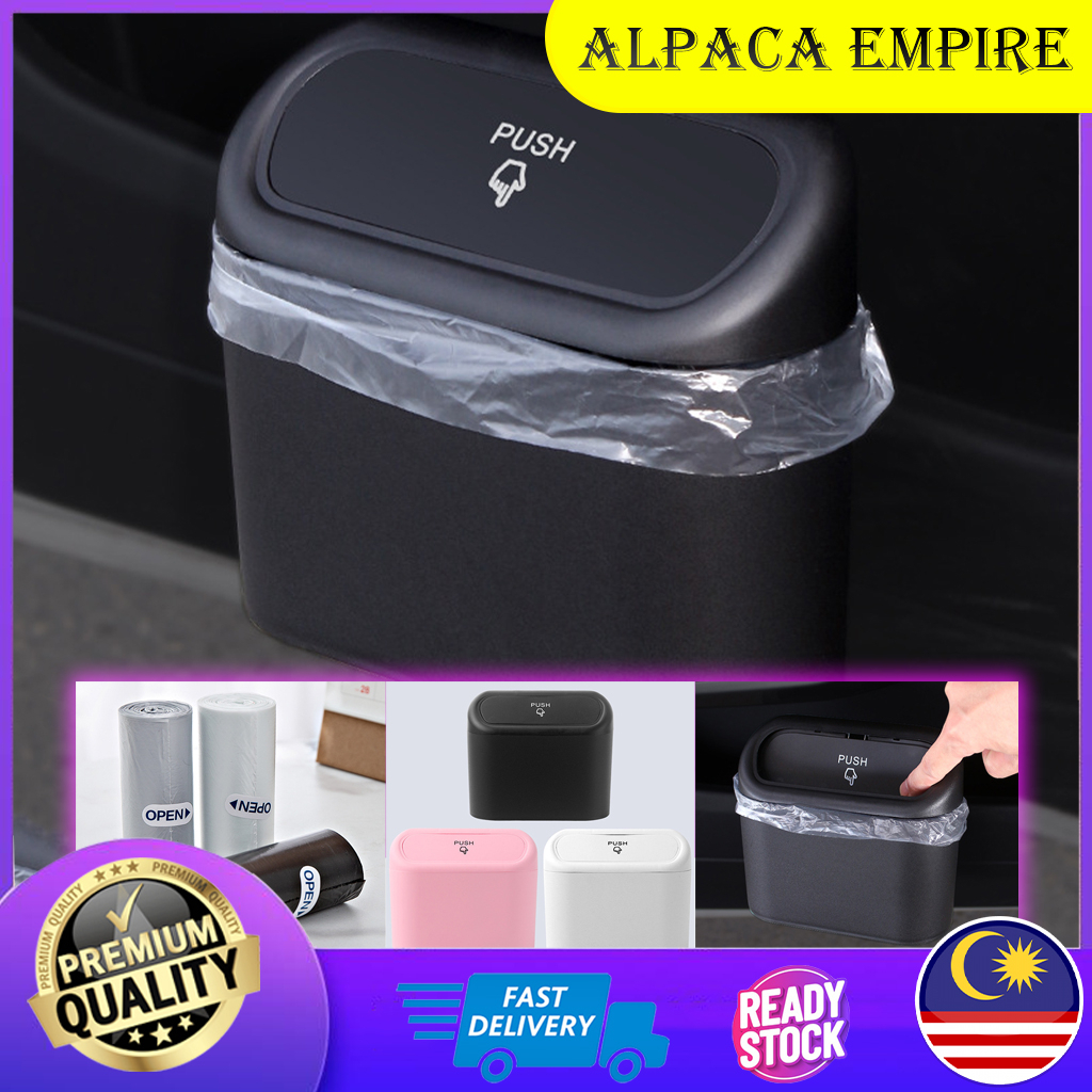 Car Accessories Car Trash Bin Can Dustbin Garbage Bag Tong Sampah ...