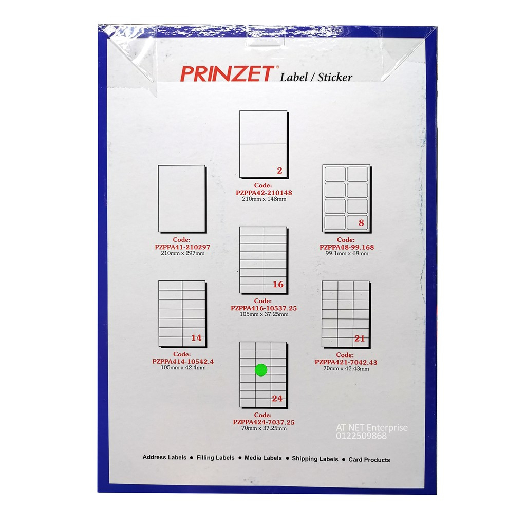 [READY STOCK] PRINZET A4 LABEL STICKER 100 SHEETS FOR LASER / INKJET ...