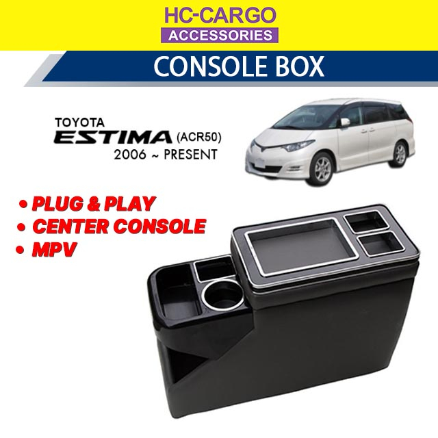 HC Cargo Toyota Estima 2006-2021 Center Console Storage Box - Black ...