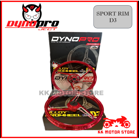 (100% ORIGINAL !!!) DYNO PRO D3 ENKEI SPORT RIM YAMAHA Y16ZR / Y15ZR RED MERAH SPORT RIM CNC 3 ...