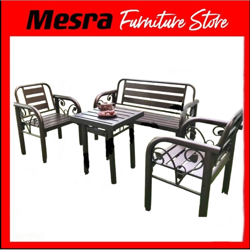 Set Kerusi dan Meja Besi untuk Garden /kerusi santai | Shopee Malaysia