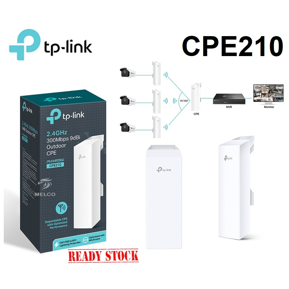 TP-Link Outdoor Access Point 2.4GHz 300Mbps 9dBi AP Repeater CPE210 up ...
