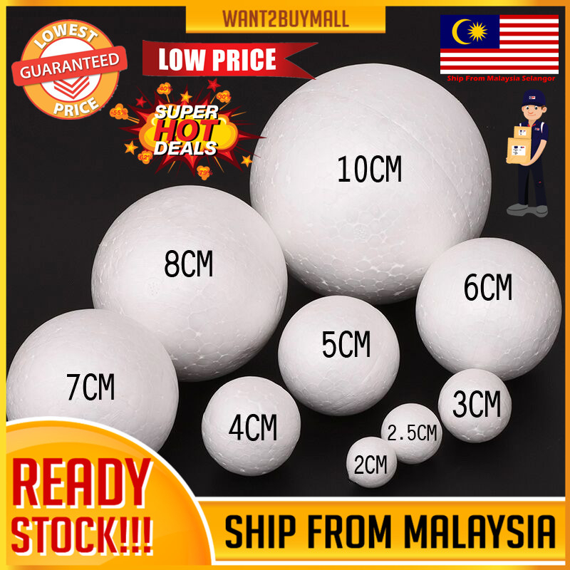 1-15cm DIY White Round Styrofoam Wedding Polystyrene Craft Foam Ball ...