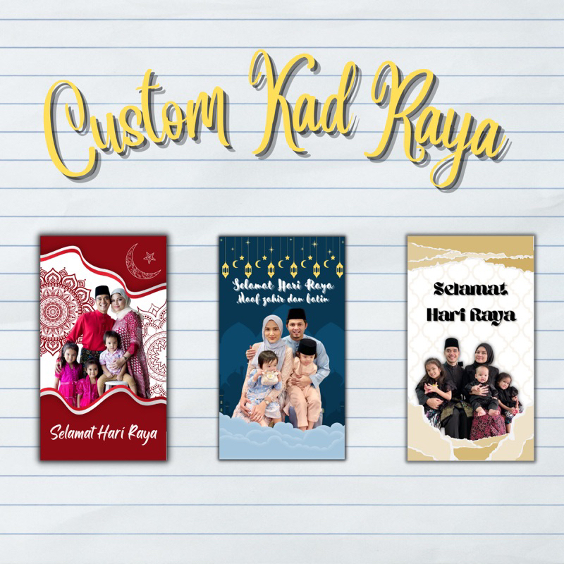 DESIGN KAD RAYA GAMBAR KELUARGA(PROSES MENGAMBIL MASA 5-10 MINIT SAHAJA ...