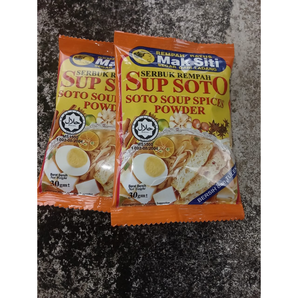 Mak Siti Serbuk Rempah Sup Soto (30 gm) (Saiz Bundle=12 peket)/ Rempah ...