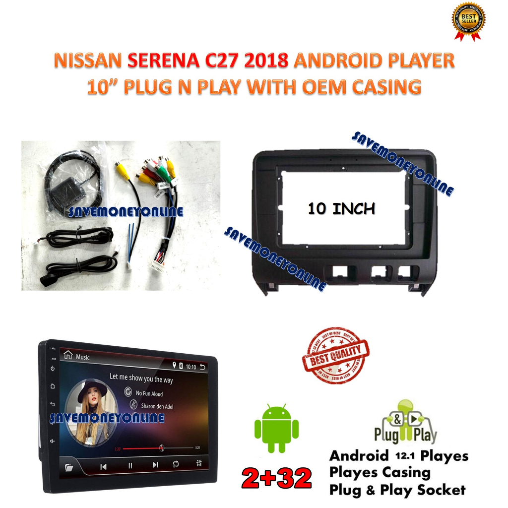 NISSAN SERENA C27 2018 - 2020 ANDROID PLAYER 10” INCH PLUG N PLAY WITH ...