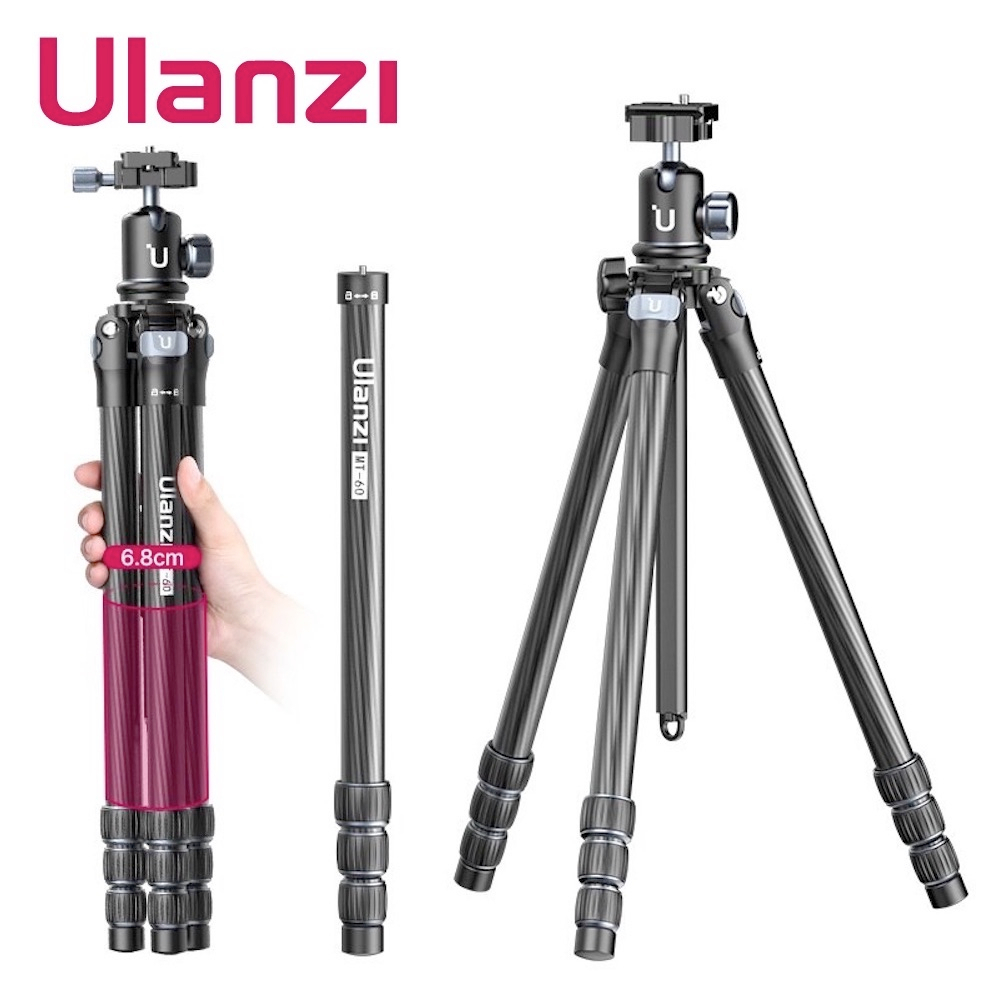 ULANZI MT-60 162cm Carbon Fiber Travel Tripod Monopod Selfie Stick Arca ...
