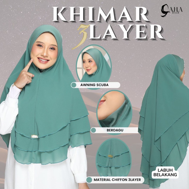 KHIMAR SARUNG CHIFFON LABUH/Khimar 3Layer chiffon Premium BERDAGU ...