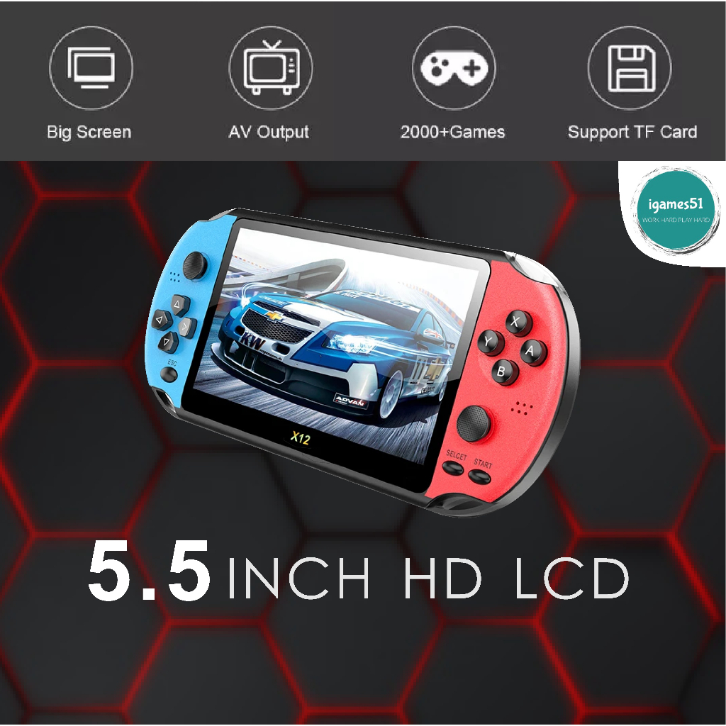 Portable 32 bit 8GB Screen X12 Handheld Video Game Console Console ...