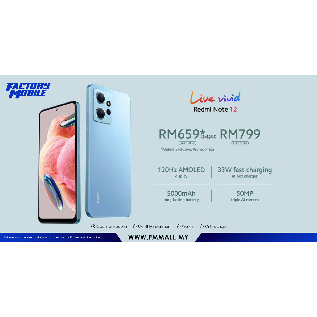 Redmi Note 12 8+128GB NEW | Shopee Malaysia