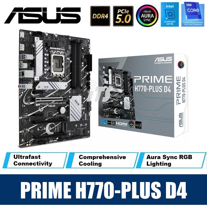 Asus PRIME H770-PLUS D4 LGA1700 Mainboard - 12th & 13th Gen Ready ...