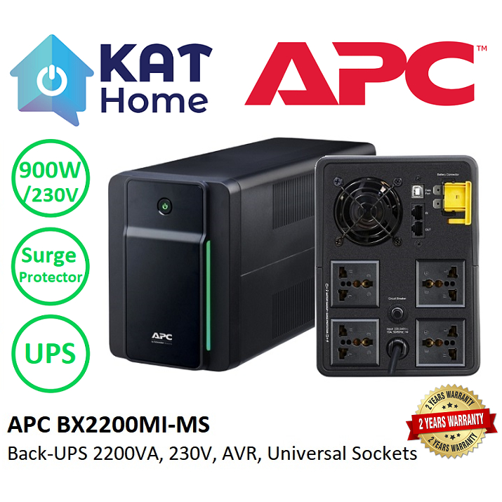 APC BACK-UPS BX2200MI-MS 2200VA, 230V BACK UPS AVR UNIVERSAL SOCKET ...