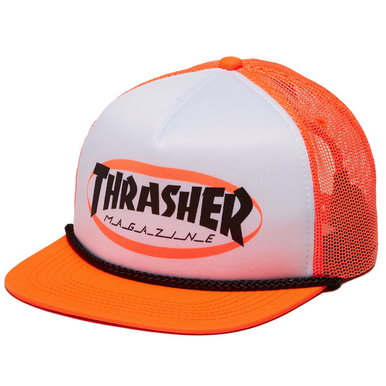 Thrasher Ellipse Mag Logo Trucker Rope Snapback Hat ( Orange ) | Shopee ...