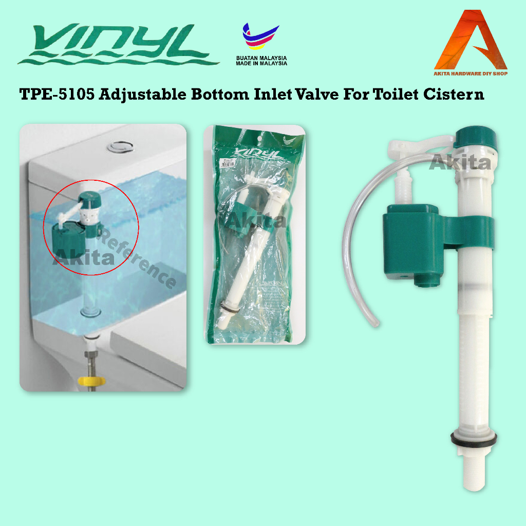 Vinyl 1/2'' PVC TPE-5105 Adjustable Hydraulic Bottom Inlet Flush Valve ...