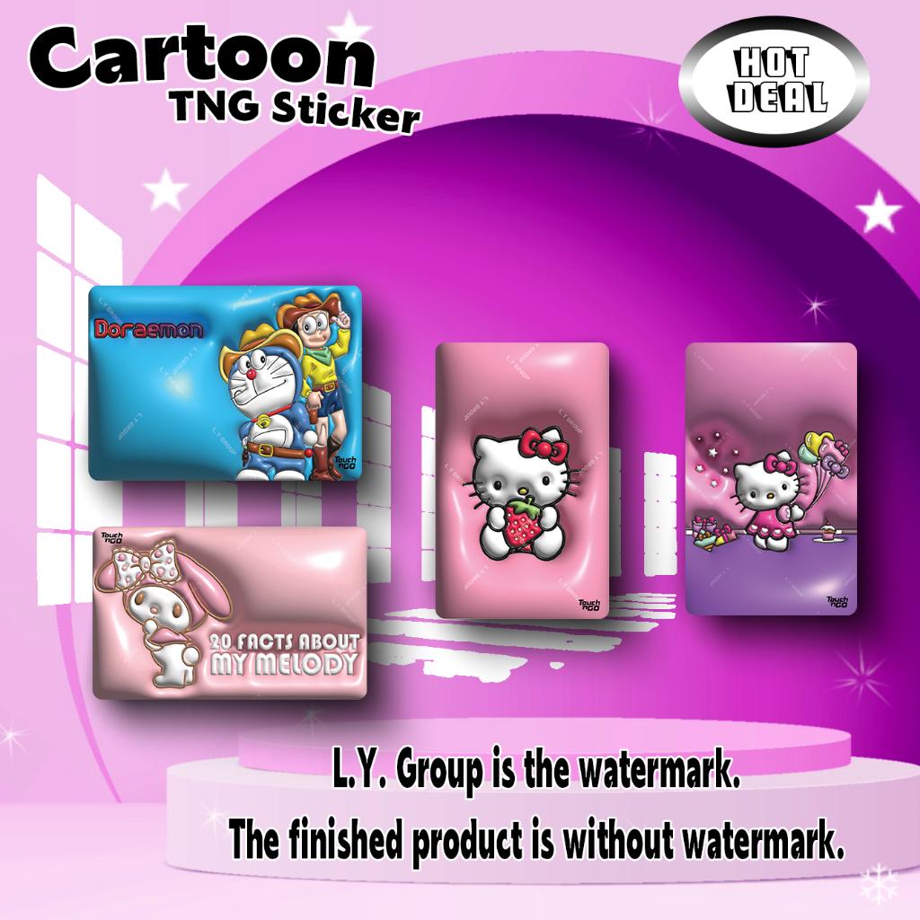 Cartoon TNG Pelekat - Tng Touch N Go/Bank kad pelekat pelindung (Beli 4 ...