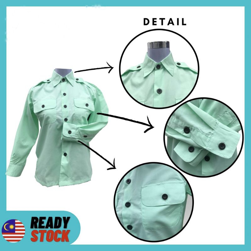 Baju TKRS Uniform Tunas Kadet Remaja Sekolah Rendah Lengan Panjang ...