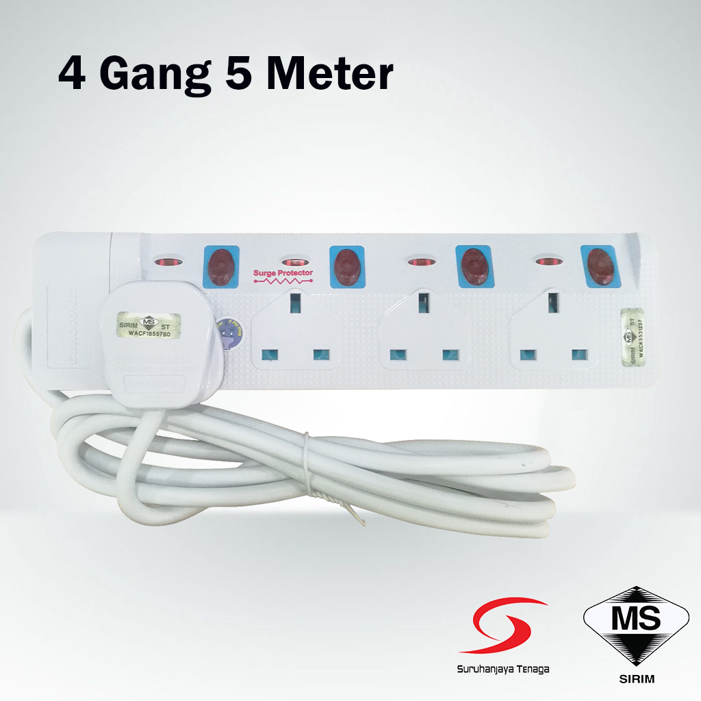 [sirim] Usb 2 5mtr Extension Socket Portable Power Socket Trailing