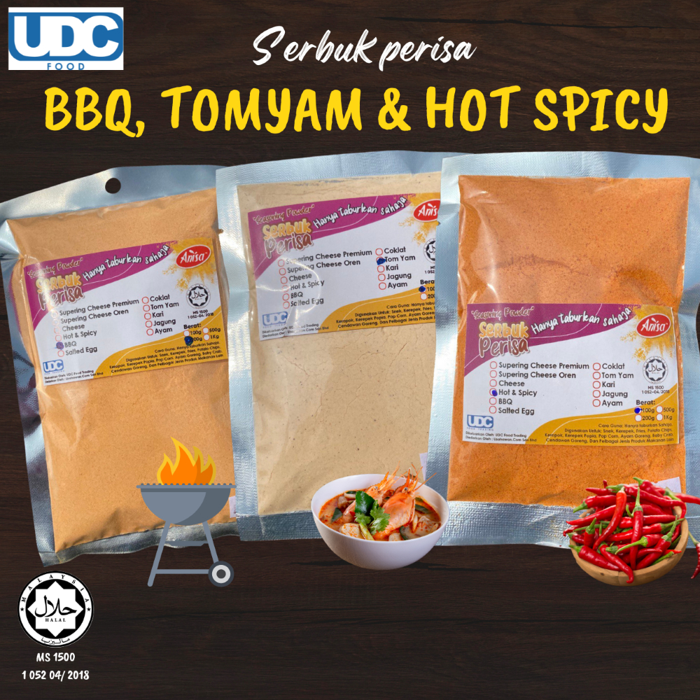 [COMBO 200GRAM🔥]- SERBUK PERISA BBQ,TOMYAM,HOT SPICY SEDAP HALAL HANYA ...