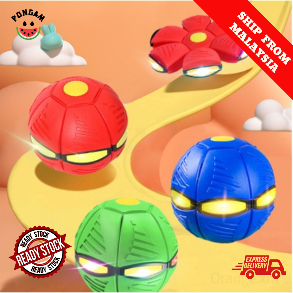 Magic Flying Saucer Ball UFO Flat Throw Disc Ball with LED Light Toy ...