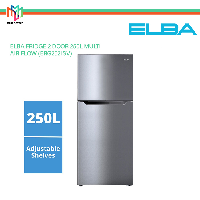 ELBA 250L 2D Top Mount Refrigerator Multi Air Flow - ERG2521SV | Shopee ...