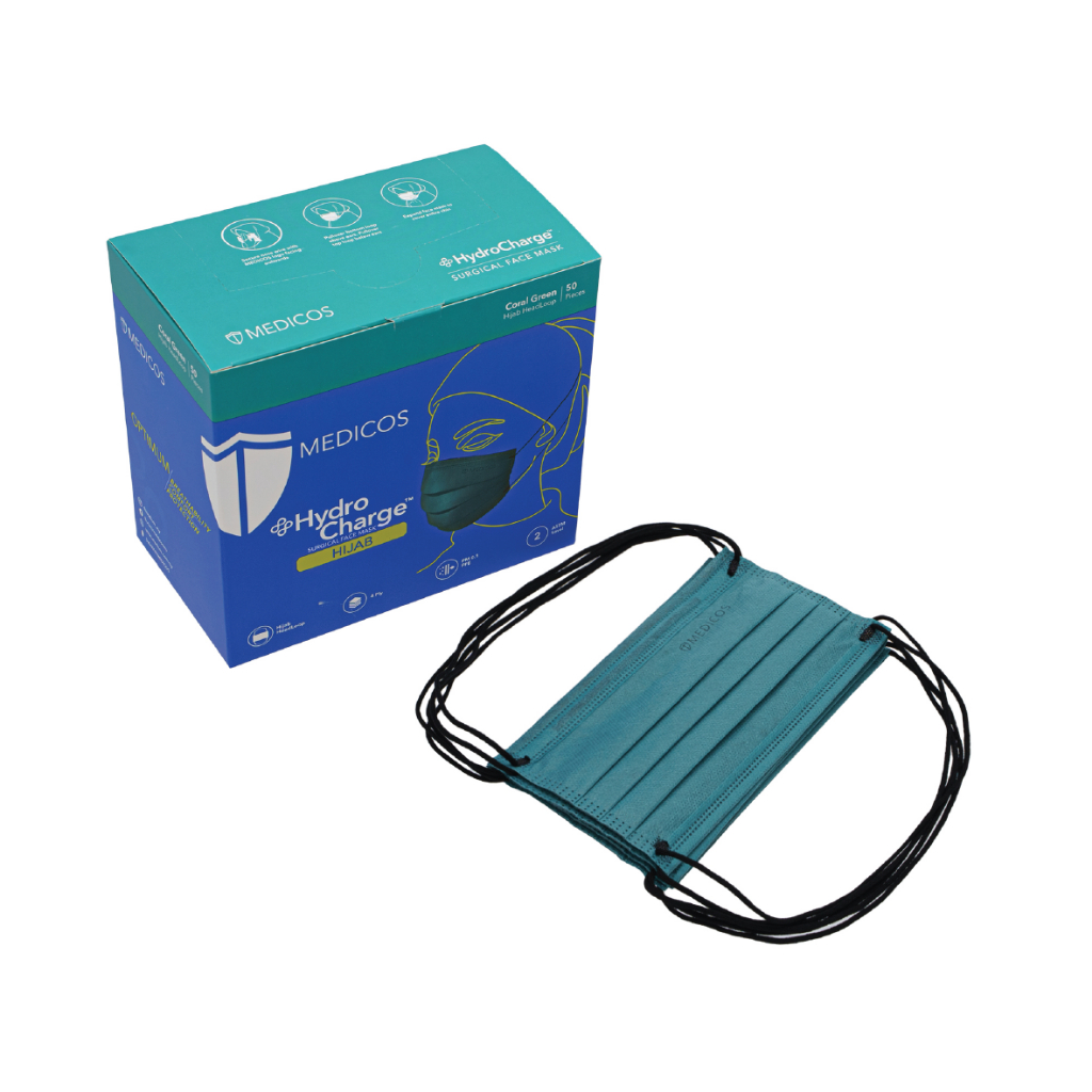 MEDICOS Hijab Headloop HydroCharge™ 4 Ply Surgical Face Mask - Assorted ...