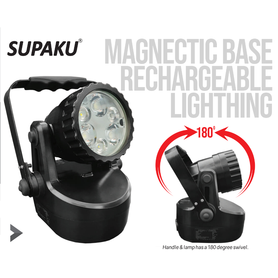 SUPAKU Explosion Proof Magnetic Base Rechargeable Spot Light AFW5282 ...