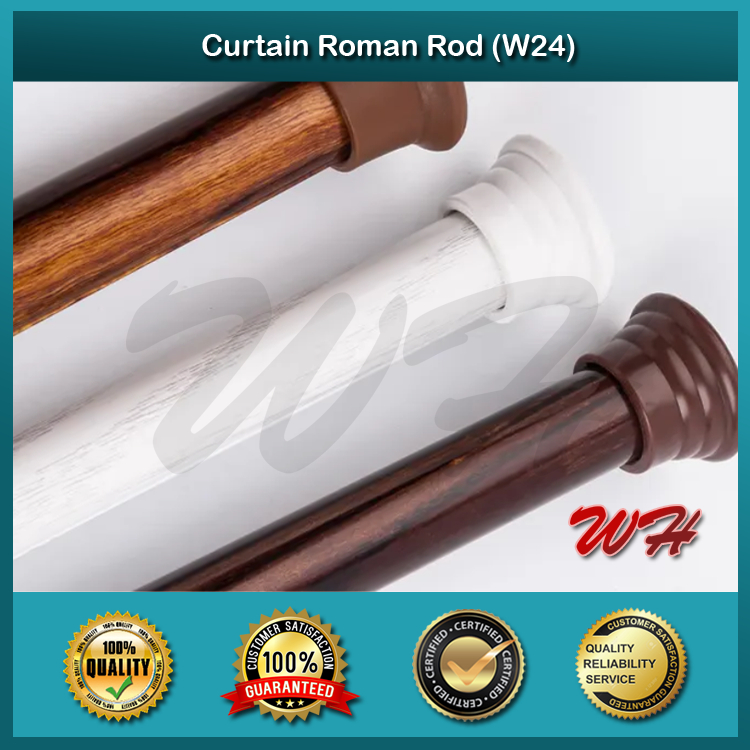 W24 - Aluminium Curtain Roman Rod / Rod Roman Langsir Aluminium - 28mm ...
