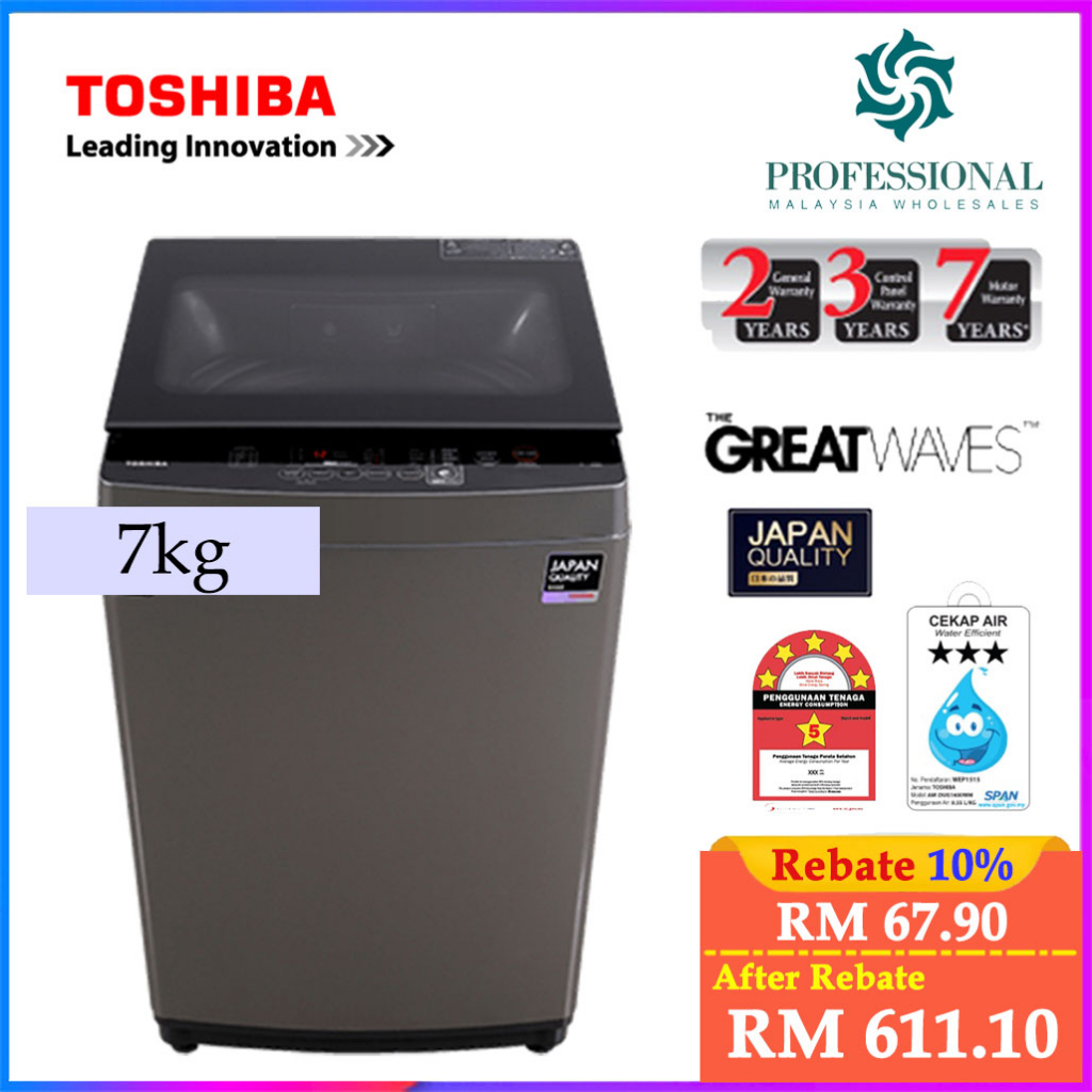 TOSHIBA Fully Auto Top Load (7KG/ 9KG/ 10KG/ 12KG/ 14KG/ 16KG) Washing Machine Washer Masin ...