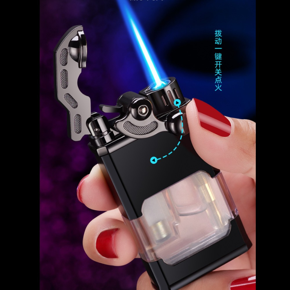 Transparency Window Jet Swing Arm Lighter Butane Gas Creative Lighter ...