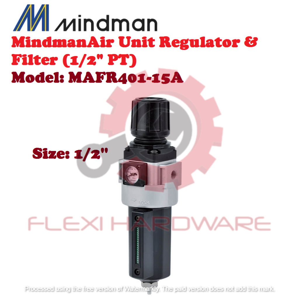 Mindman MAFR401-15A High Pressure Air Unit Regulator & Filter (1/2" PT ...