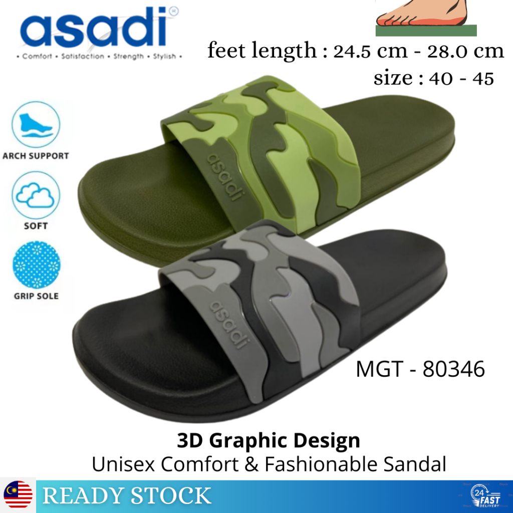 asadi 3D graphic camouflage 80346 Comfort Sandal / kasut asadi pattern ...