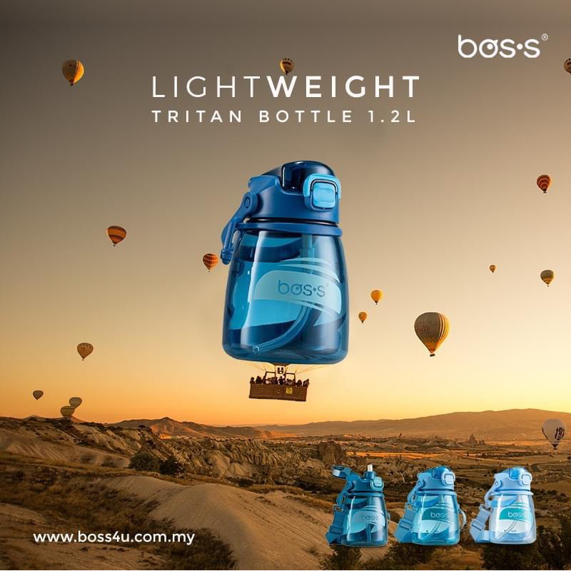 Bos's 1.2L/ 1.5L BFF Tritan Drinking bottle large water blue bottle ...
