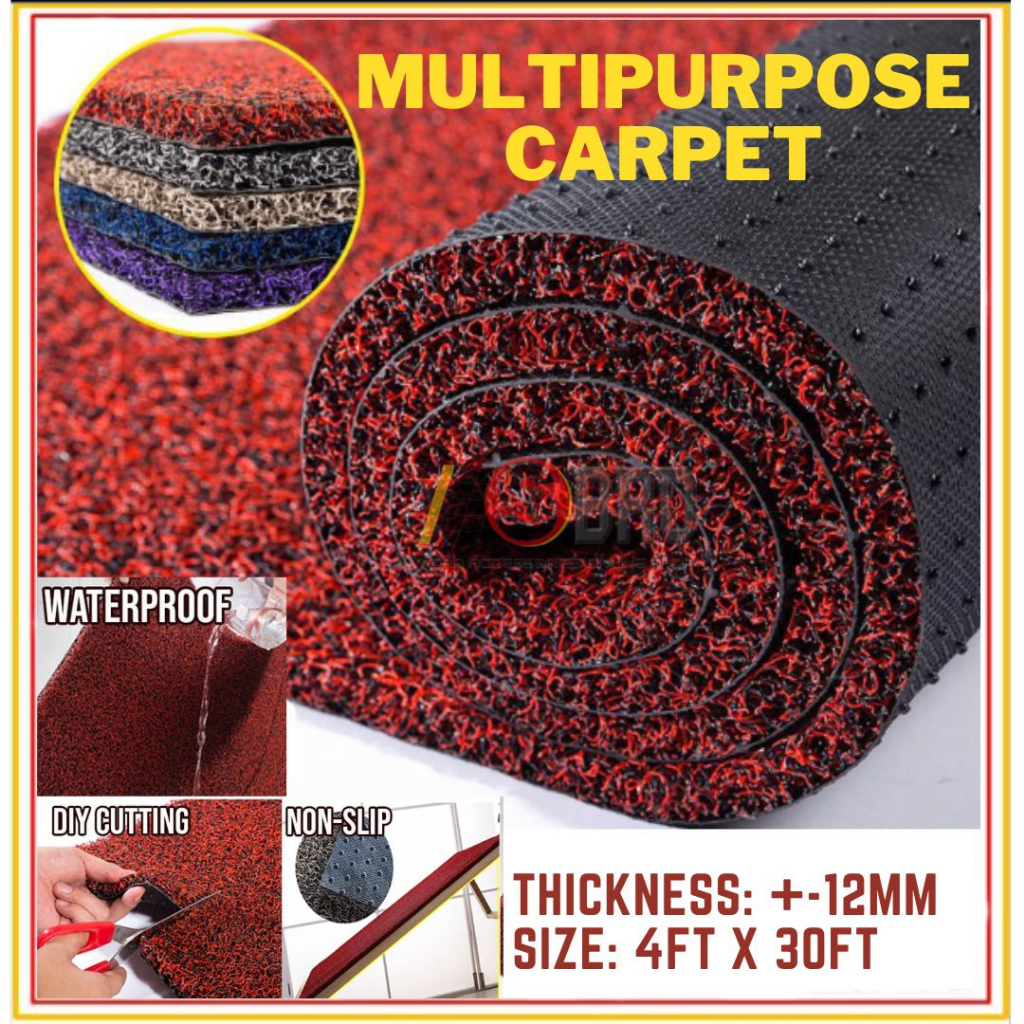 12mm+- Nail Spike Waterproof Coil Mat Car Large Roll Carpet Karpet ...