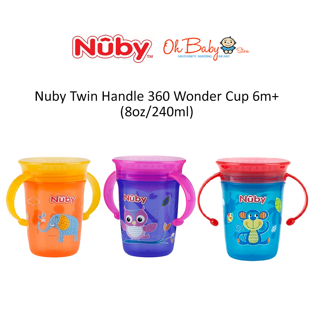 Nuby Twin Handle 360 Wonder Cup 6m+ (8oz/240ml) | Oh Baby Store ...