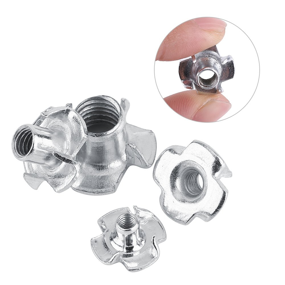 MKR 1pc M6 M8 M10 T-nut Four Jaw Claw Prong 4 Blind T Nut Tee Carbon ...