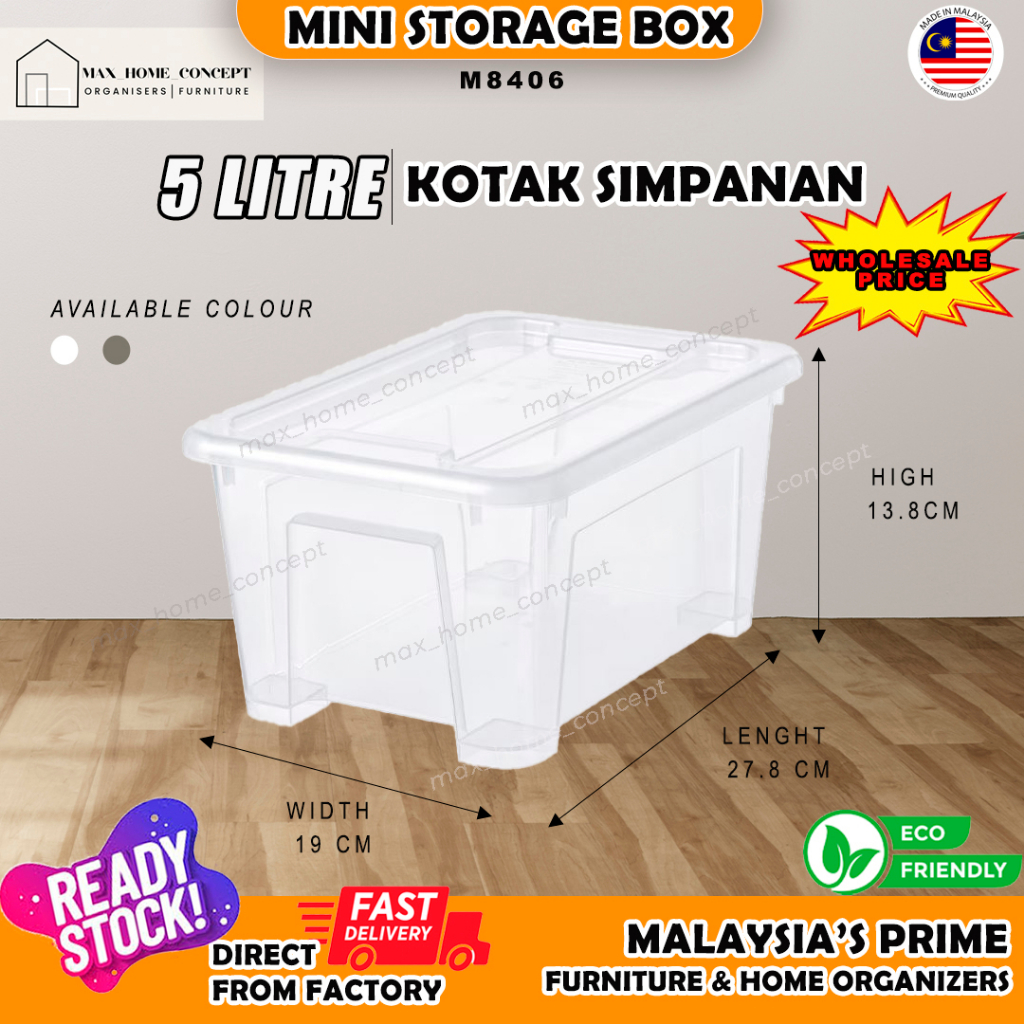 5L MINI MULTIPURPOSE STORAGE BOX | KOTAK SIMPANAN MINIMALIST| OFFICE ...