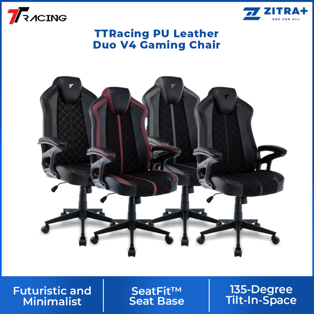 TTRacing PU Leather Duo V4 Gaming Chair | 135-Degree Tilt-In-Space ...