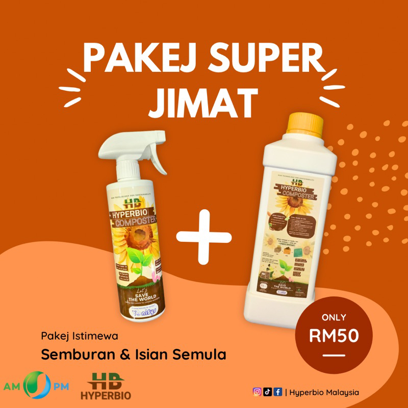 🔥🔥🔥 READY STOCK PAKEJ SUPER JIMAT COMPOSTER: SPRAY + REFILL 100% ORGANIK & HALAL 🔥🔥🔥 | Shopee ...
