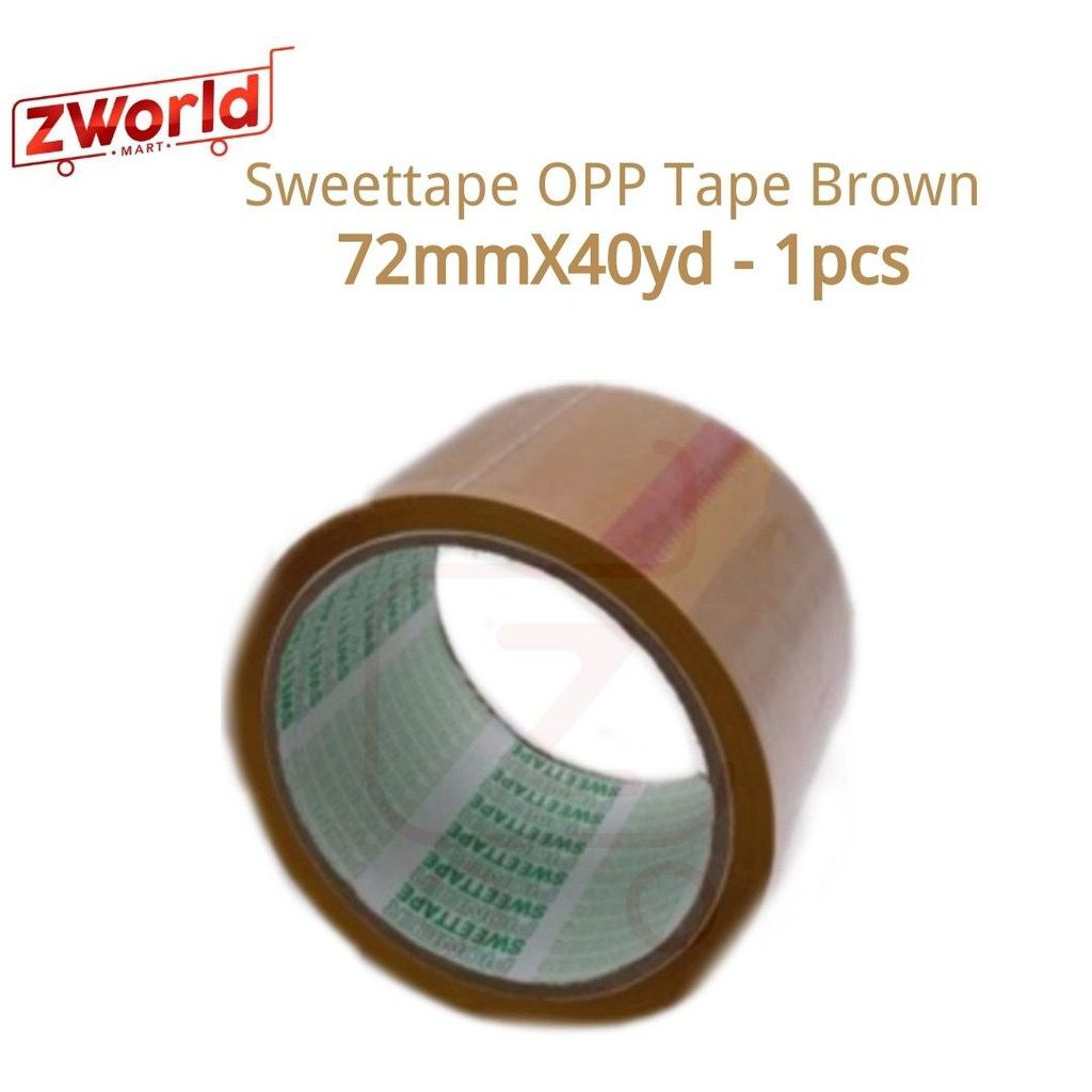 Sweettape OPP Tape 60mm X40yd & 72mm X40yd (Clear / Brown) 1PCS ...