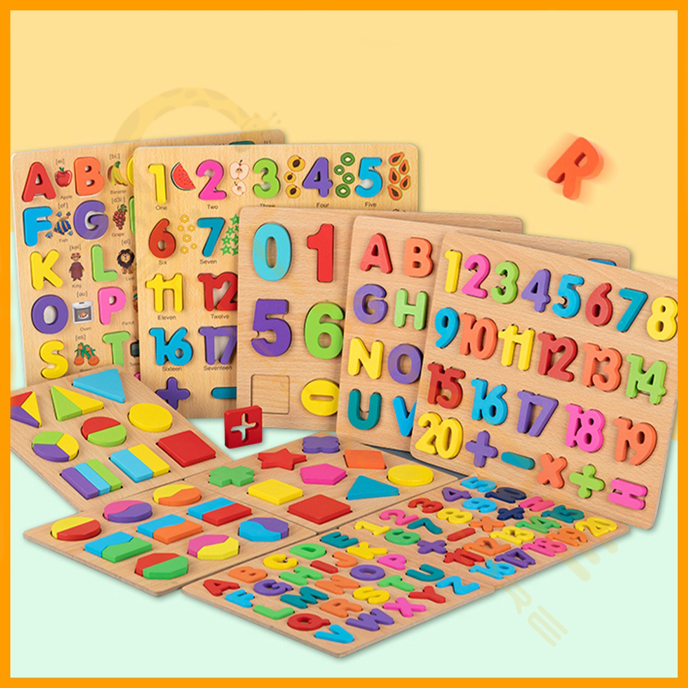 Kids Toys Learning ABC Letter Alphabets Number Kids Wooden Jidsaw ...