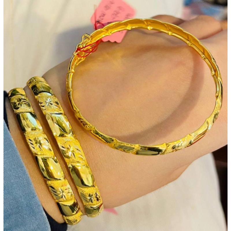 Gelang tangan lintah klasik & Donut 916 tulen bangle lintah 💯 ori ...