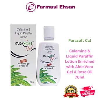 Cal Calamine & Liquid Parafin Lotion Parasoft with Aloe Vera Gel & Rose ...
