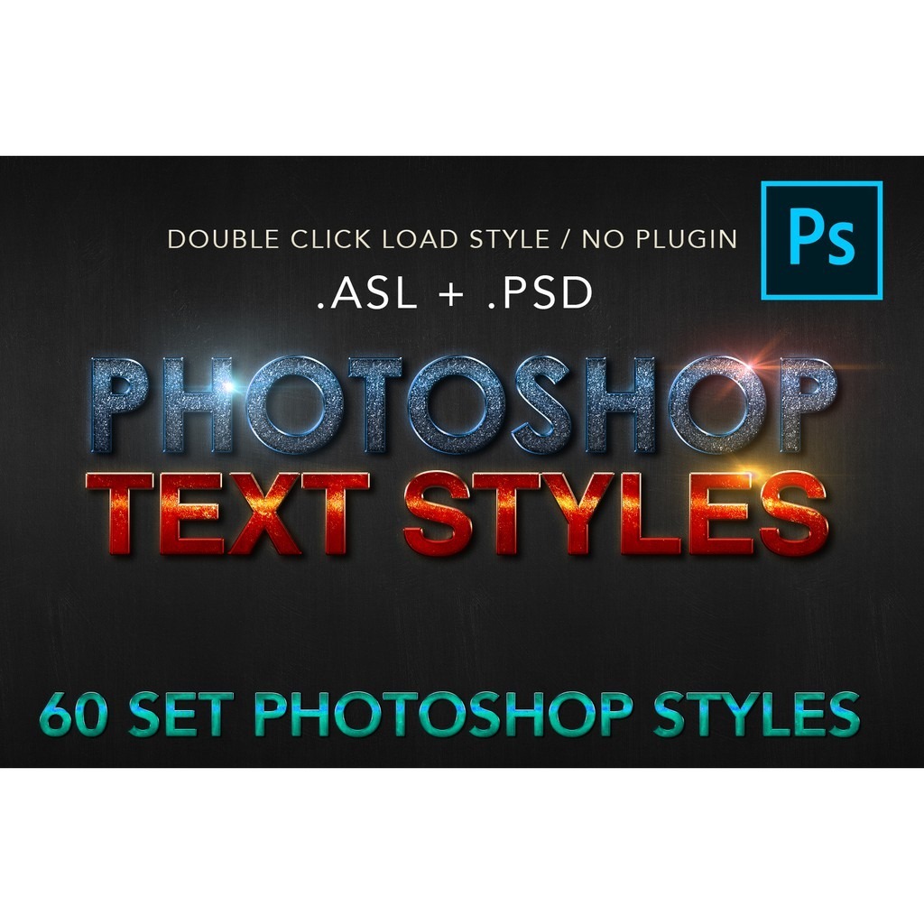 60 Set Photoshop Styles Text Effect no plugin with sample photoshop ...