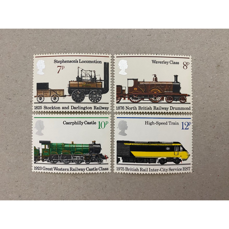 {JK} Great Britain 1975 - Locomotives Stamps 4V MNH (Minor Yellowish ...