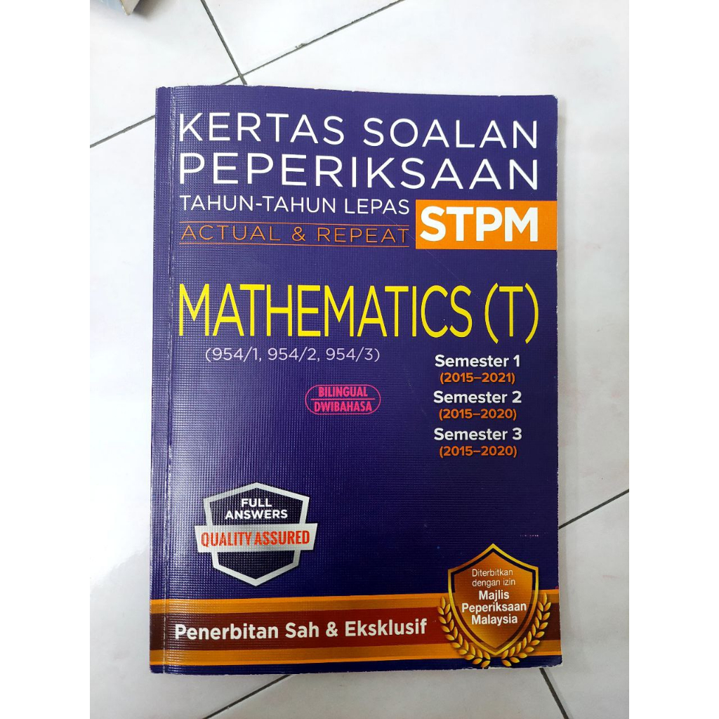 [SECOND HAND BOOK] STPM MATHEMATCIS T PAST YEAR (2015-2021) | Shopee ...